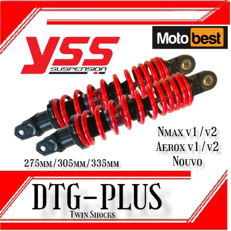 YSS DTG-Plus 275/305/335mm Twin Shock Absorbers (nouvo,nmax,aerox,pcx ...