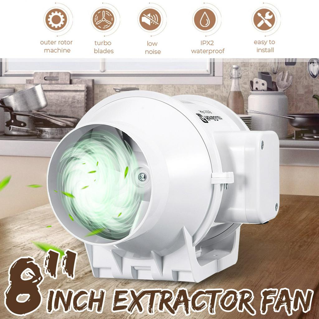 4'' 6'' 8'' Vent Inline Ventilation Tube Duct Fan 220V Air Blower ...