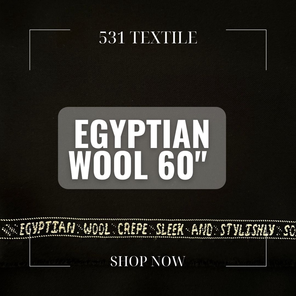 EGYPTIAN WOOL SLEEK AND STYLISH WOOL BLACK SUITING FABRIC/TELA WITH ...