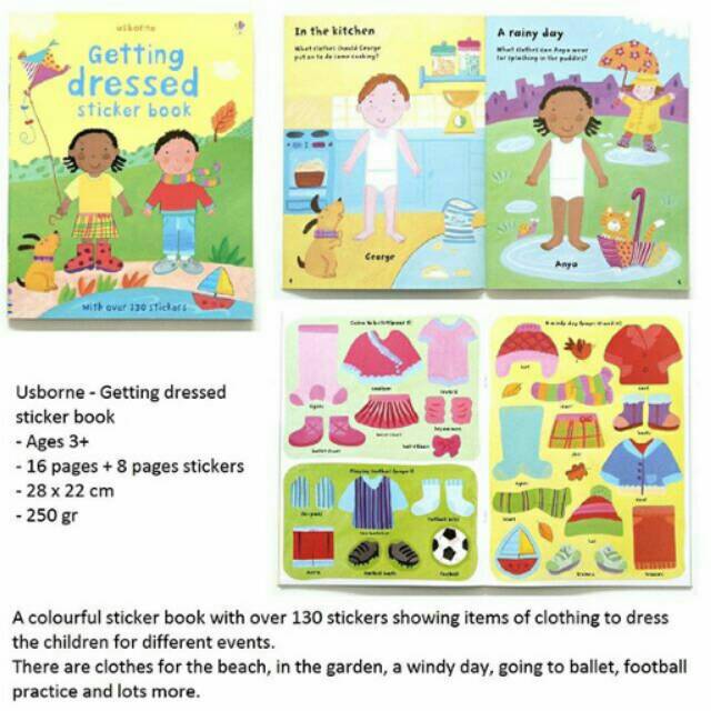 Usborne - Getting dressed sticker book | Shopee Philippines