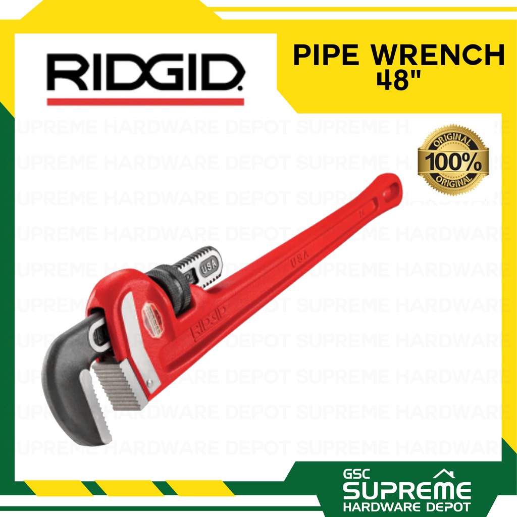 Ridgid Pipe Wrench 48" (Heavy Duty Straight Pipe Wrench) | Shopee ...