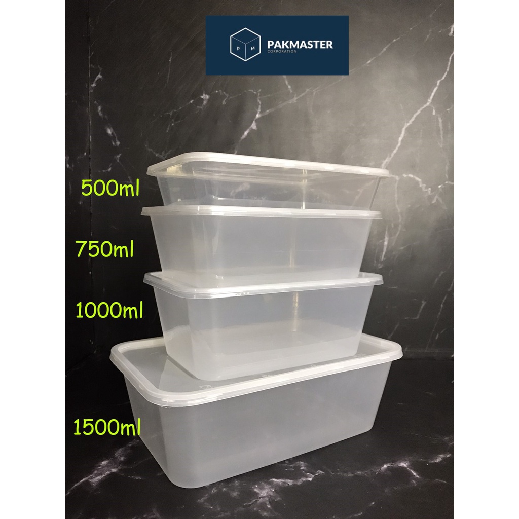 (10PCS) 750ML RECTANGULAR MICROWAVABLE CONTAINERS with LID | Shopee ...