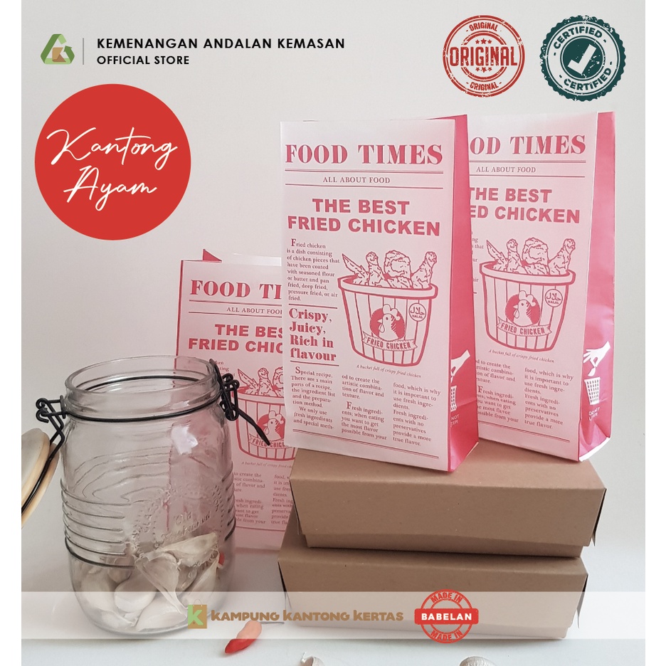 Fried Chicken Paper Bag | Fried Chicken Bag | Paper Bag Shilin - FOOD ...