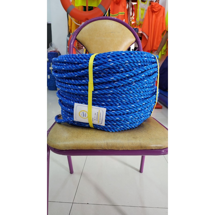 NYLON ROPE / POLYETHELENE ROPE (blue-white only) 10mm 12mm 14mm 16mm ...