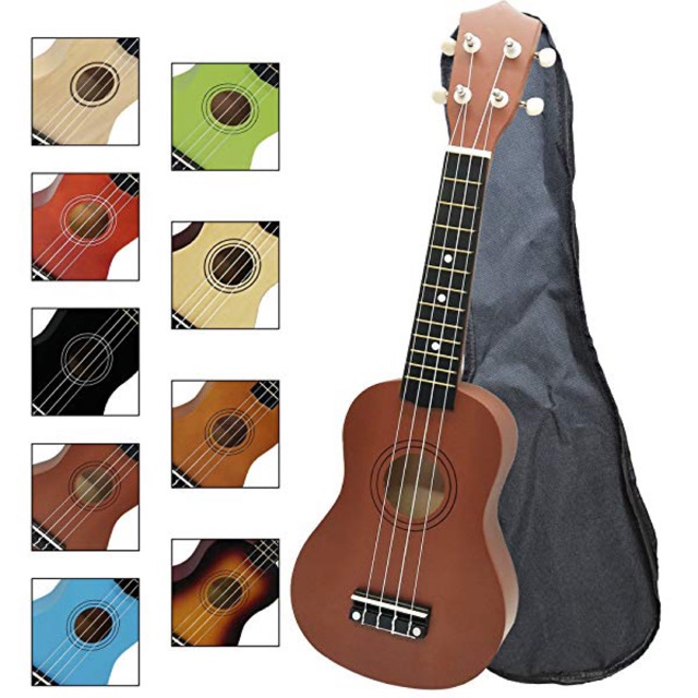 Uke bag + 21" soprano wood ukelele premiere ukulele glossy finished ...