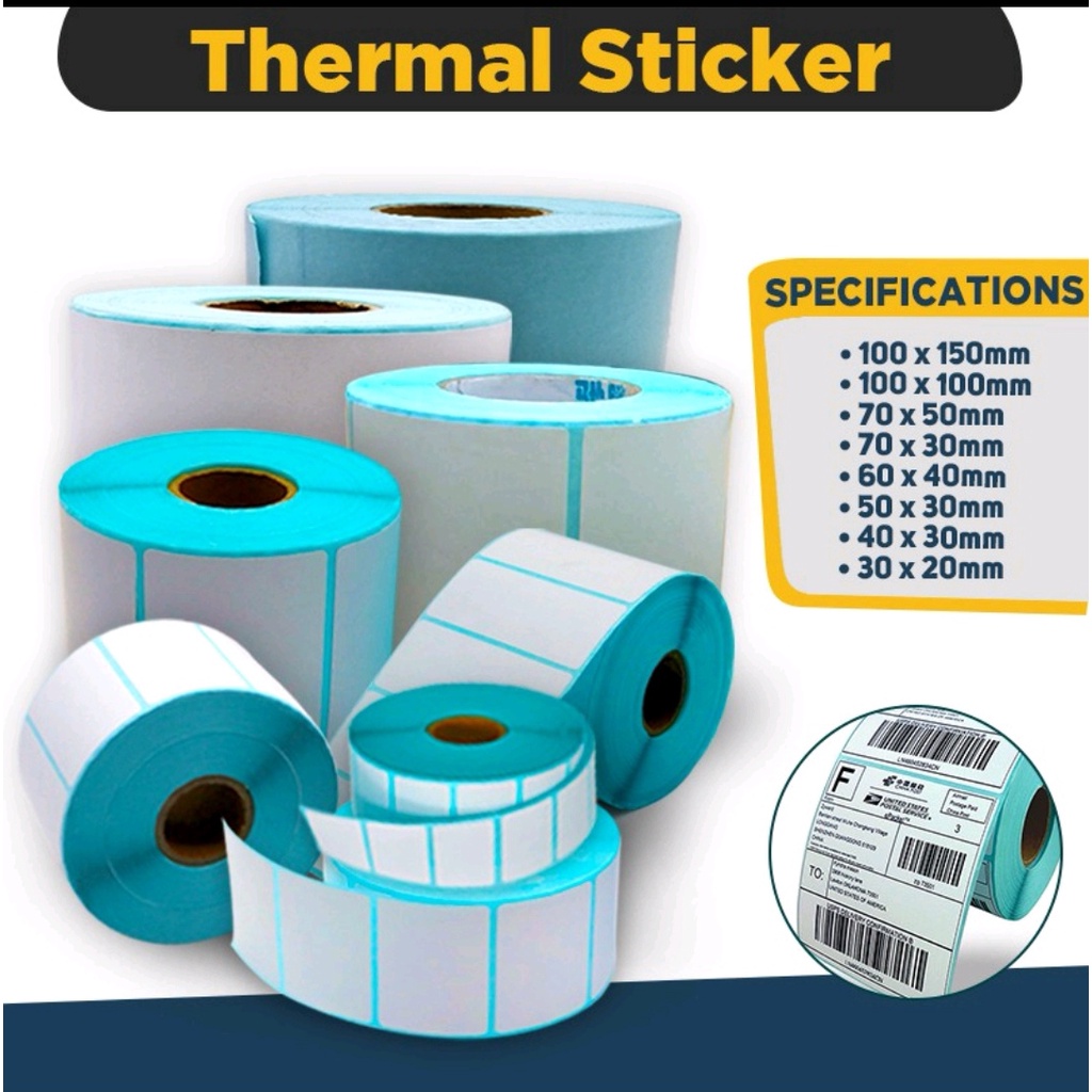 100*150mm Barcode / Thermal Sticker for Shopee Waybill Roll // Thermal ...