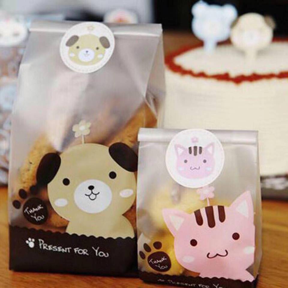 50pcs Set Plastic Bag Bakery Baking Packaging for Cookies | Shopee ...