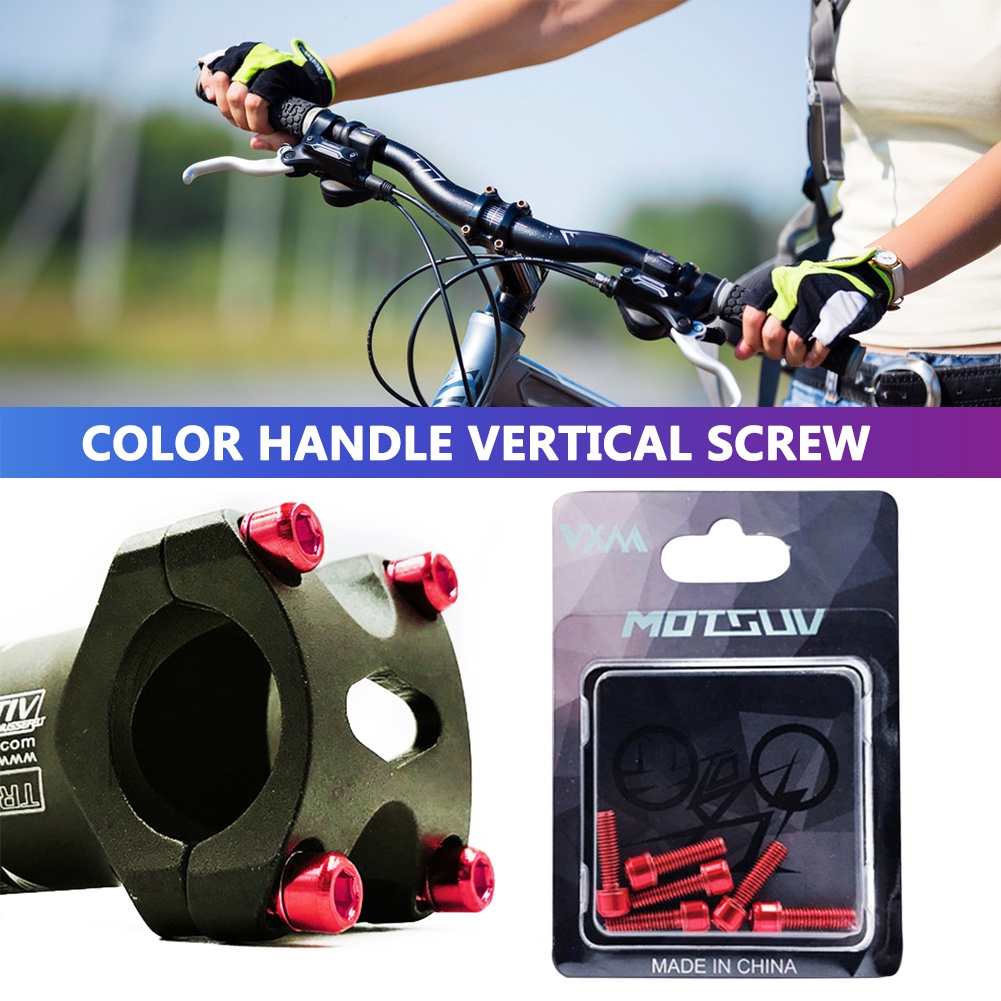 JAE MOTSUV 6pcs Bike Screw MTB Bicycle Handlebar Screws Titanium-plated ...