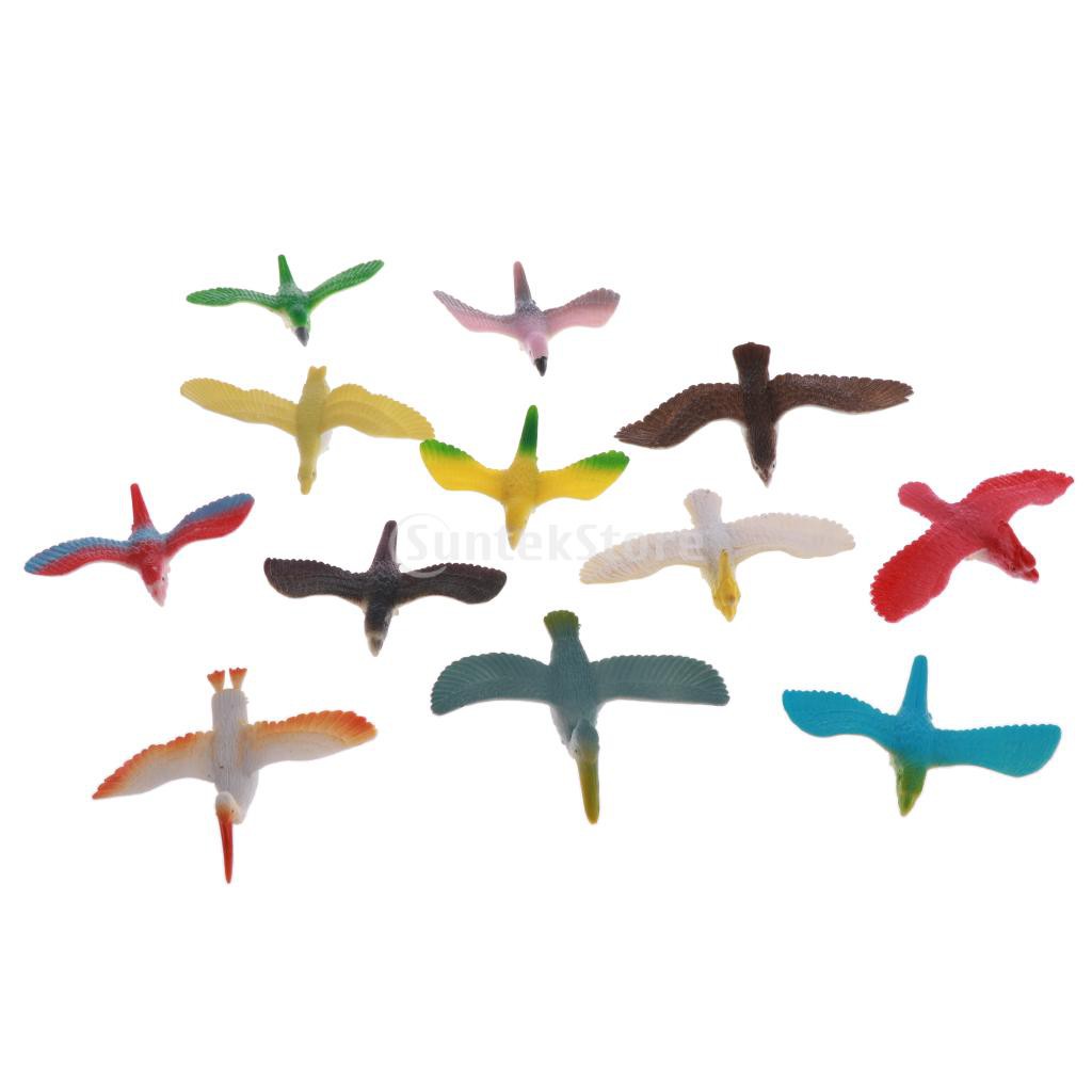 Pack of 12 Flying Birds Animal Figures Kids Toys Collectible Gift ...
