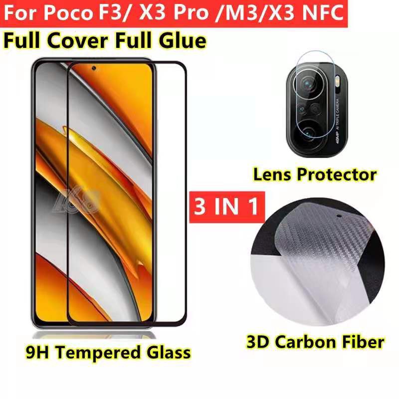 Poco F3 Tempered Glass Screen Protector Redmi 9TPoco M3 X3 Pro Tempered ...