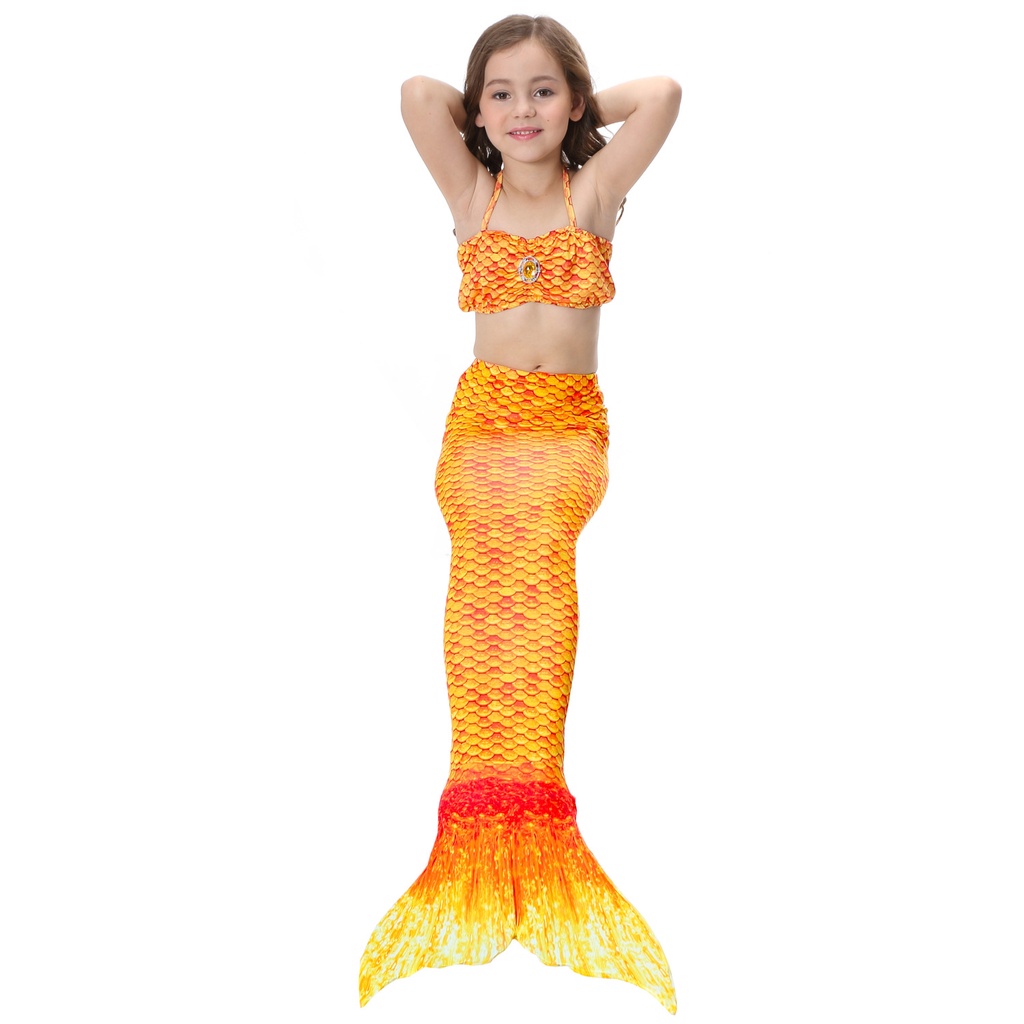 Children's Halloween Cosplay Mermaid Costumes Girls Tail Swimsuits ...