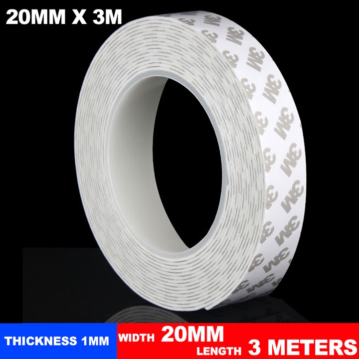 3mDouble Sided Foam Tape White EVA Foam Tape Sponge Mounting Adhesive Tape Strong Permanent ...