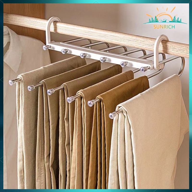 Trouser Storage Rack Multi-functional Adjustable Pants Tie Storage ...