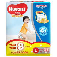 (Free 8 Pieces) Huggies Dry Diaper Pants Maximum Pack L68 (68 Pieces ...