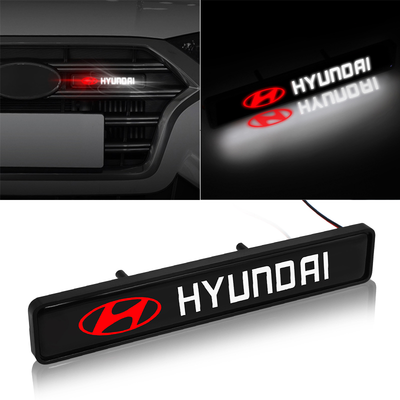 With LED light Car Front Grille Emblem Badge Stickers For Hyundai Ioniq ...