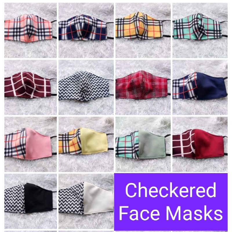 Checkered Face Mask (Made of Neoprene and Cotton) | Shopee Philippines
