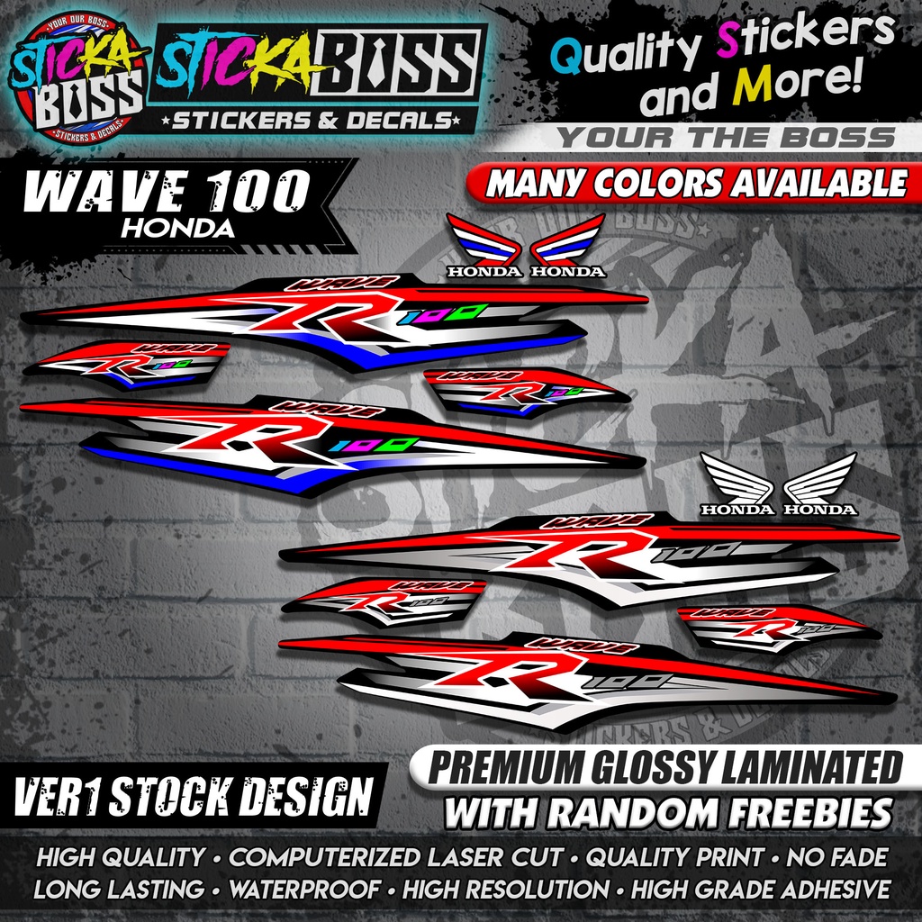 HONDA WAVE 100 R DECALS (Ver1 Stock Design)【WITH FREEBIES】 | Shopee ...
