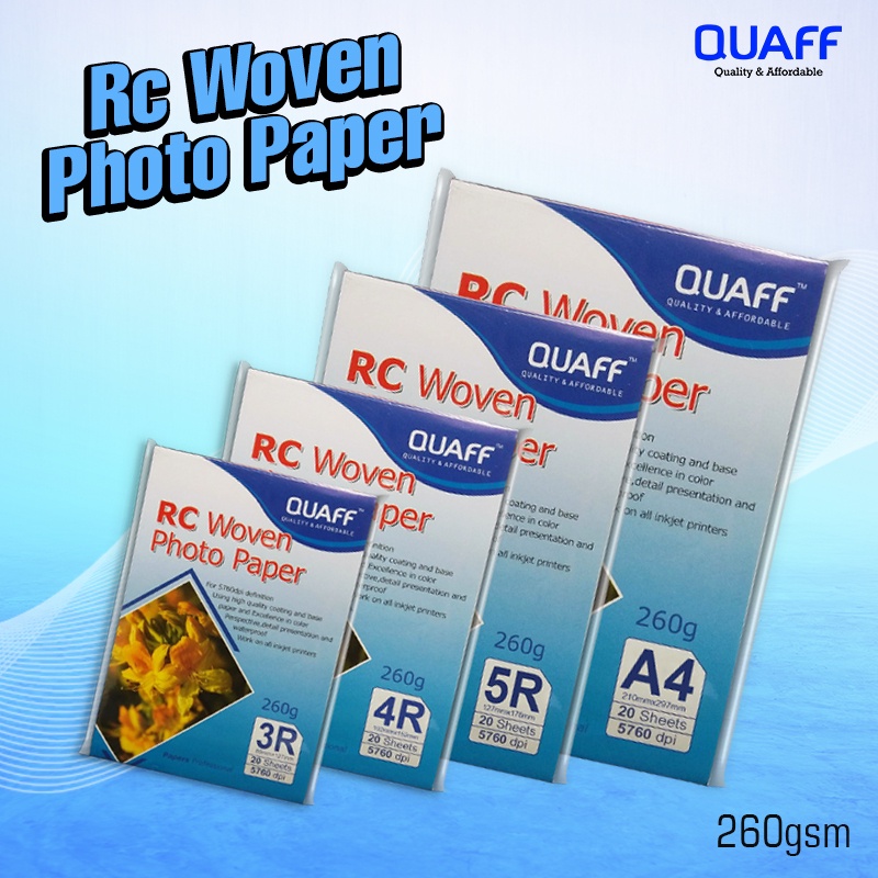 Quaff Rc Woven Photo Paper 260gsm Resin Coated 20 Sheets | Shopee ...
