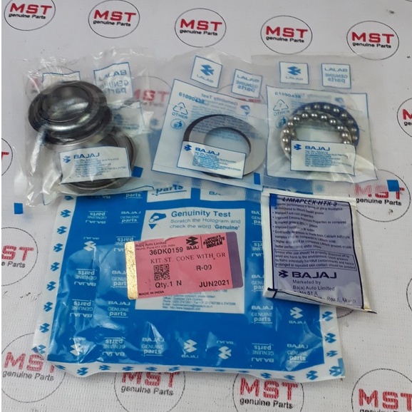 Kit Steering Cone / Ball Race Set with grease Rouser 200NS Bajaj ...
