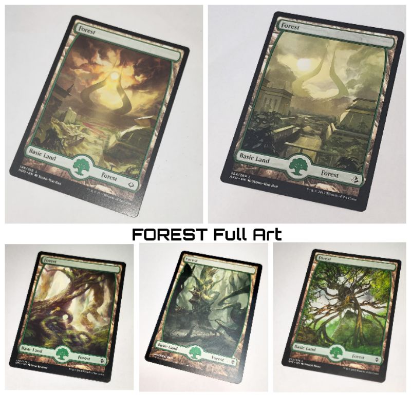 MTG Card FOREST BFZ ZEN AKH HOU Full Art Textless Basic Land Magic the ...