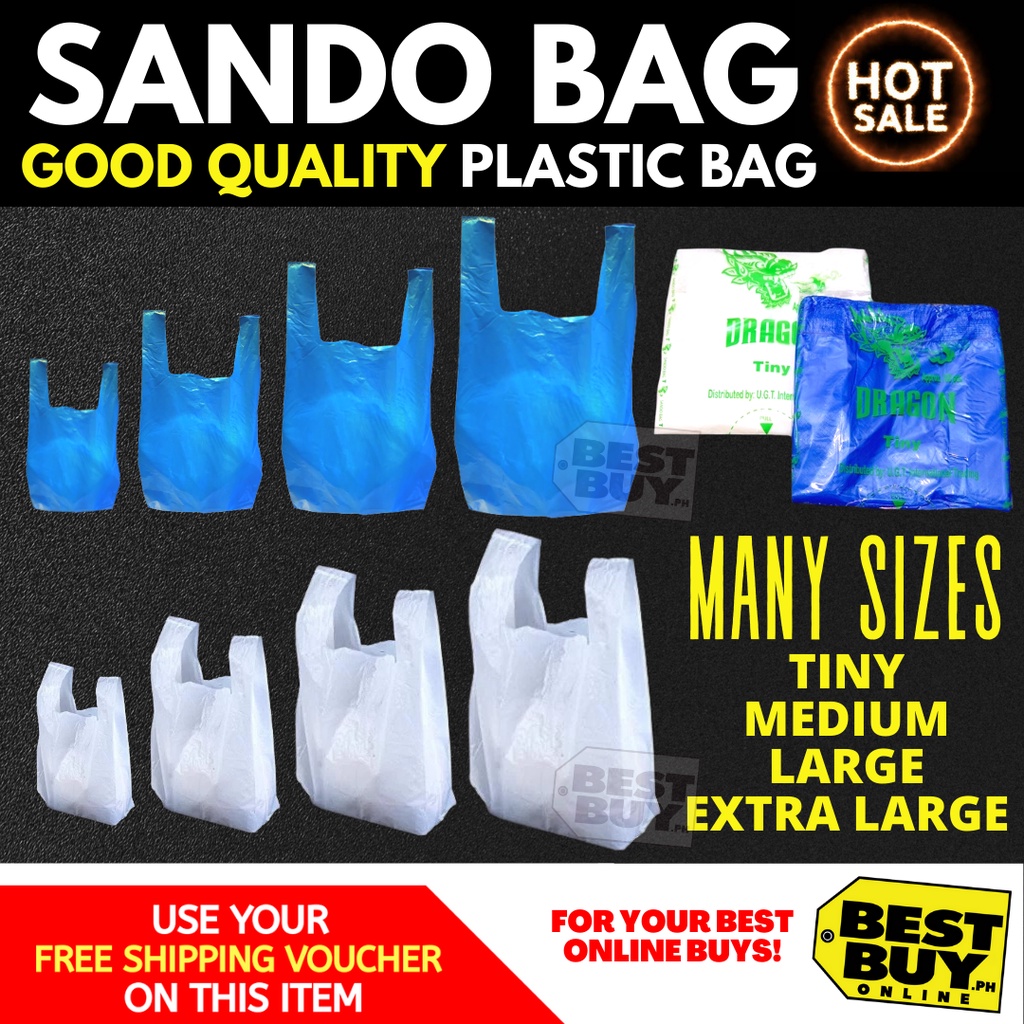 Quality Sando Bags 100pcs/50pcs - Blue & White - MANY SIZES | Shopee ...