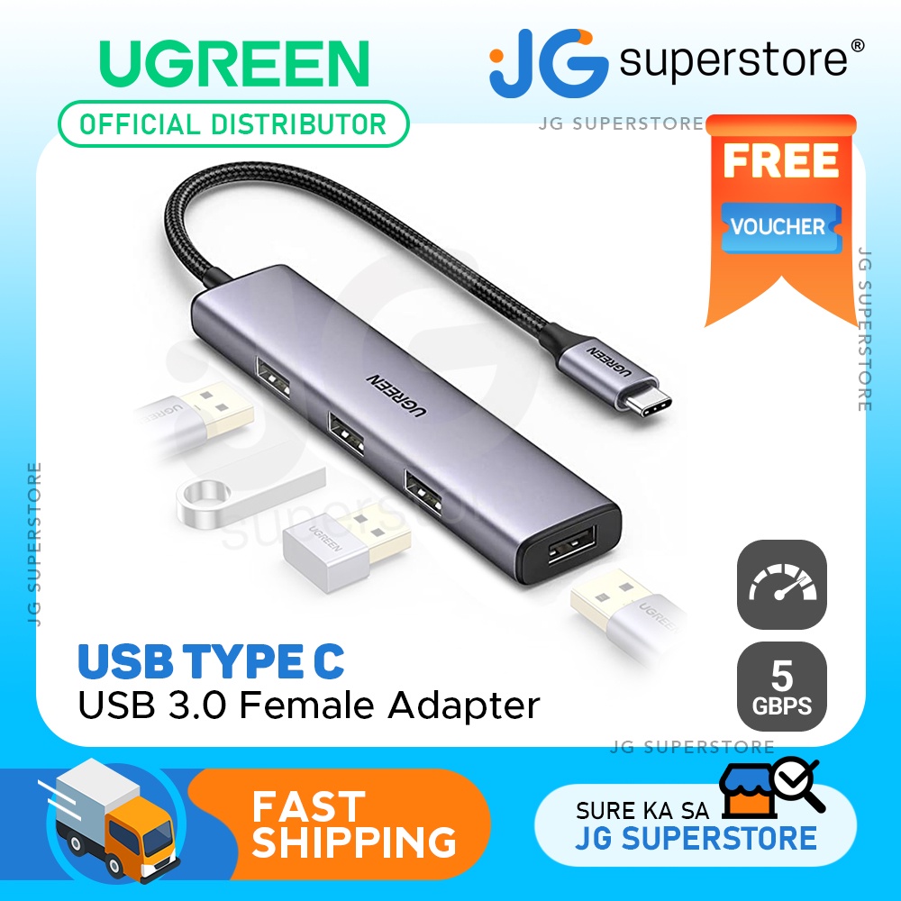 UGREEN 5Gbps USB-C to 4-Port Aluminum USB 3.0 Hub - High Speed Transfer ...