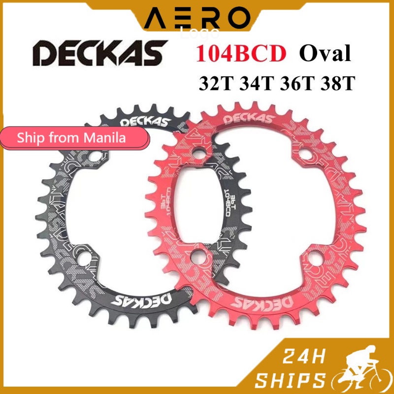 DECKAS Mountain Bike Chainring Disc Oval Disc 104bcd Positive and ...