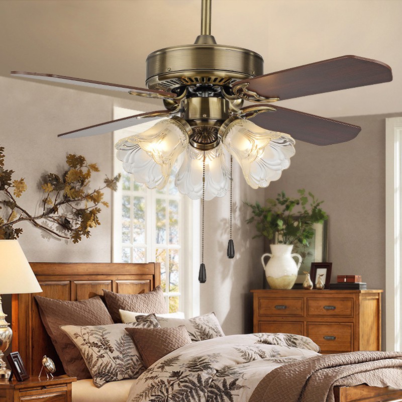 【Hot*】Ceiling fan 42 inches, with 4 blades, 3 lights Restaurant ceiling ...
