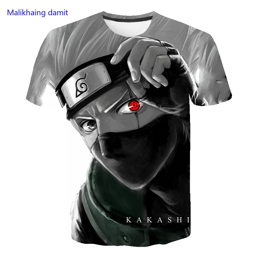 【Malikhaing damit】New Men's 3D Print Naruto Hatake Kakashi Short Sleeve ...