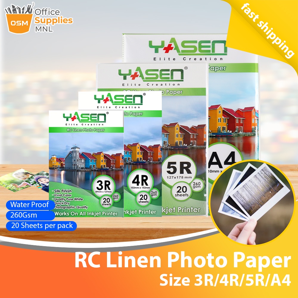 RC Glossy Waterproof Photo Paper Woven Photopaper 260GSM 3R/4R/5R/A4 ...