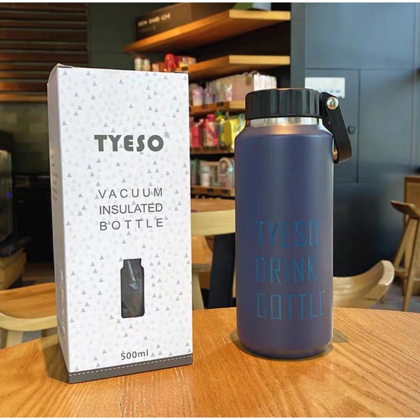 Tyeso Stainless steel Thermos Vacuum Tumbler Insulate Vacuum Cup Water bottle leakproof 500ML ...