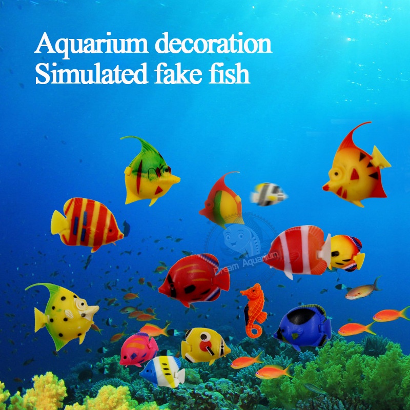 1pc Aquarium Tank Plastic Artificial Swimming Fake Fish Ornament ...