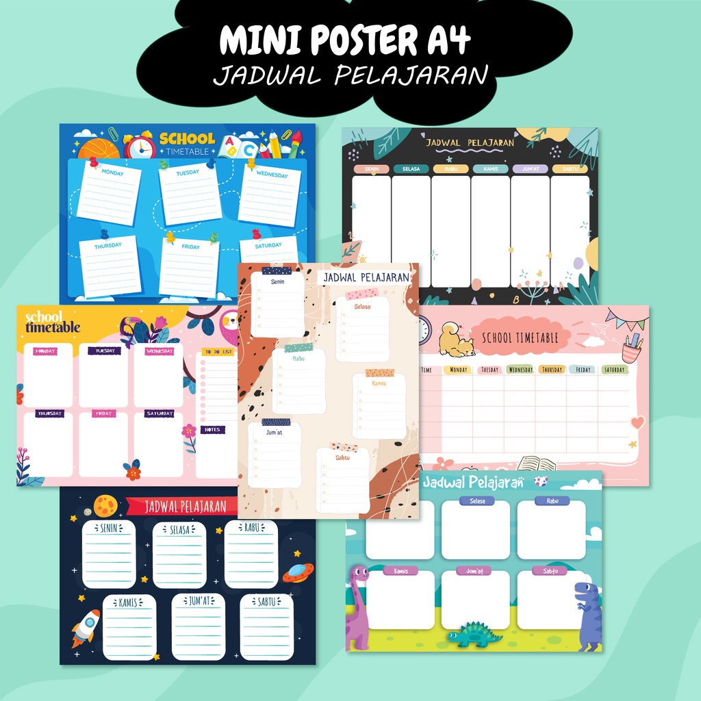 Mini Poster A4 Size School Lesson Schedule | Shopee Philippines