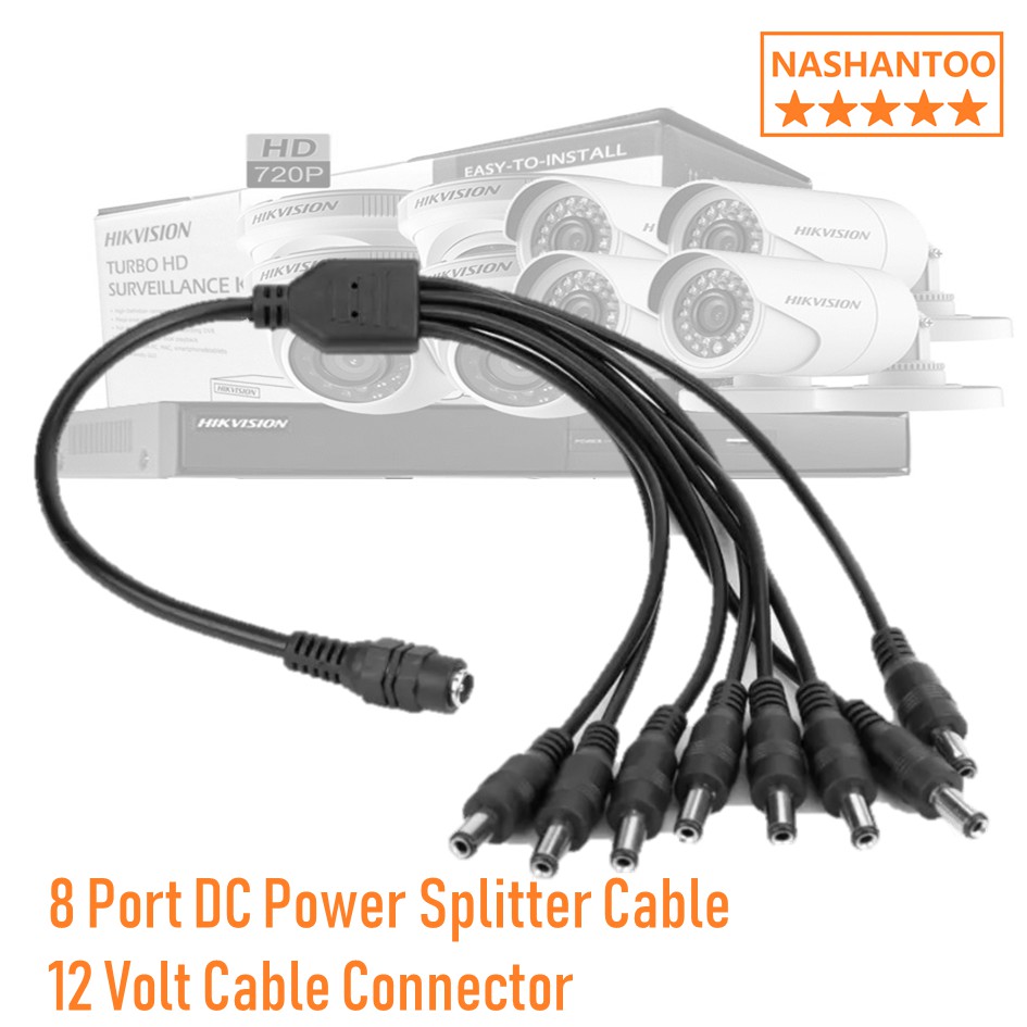 8 Way or 4 Way Splitter - DC Power Supply Cable for 12V for CCTV ...