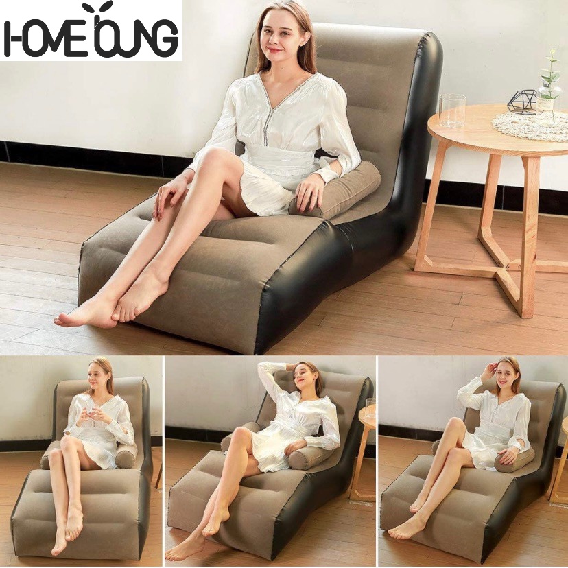 Lazy Inflatable Sofa S Shaped Home Outdoor Leisure Chair Travel Camping