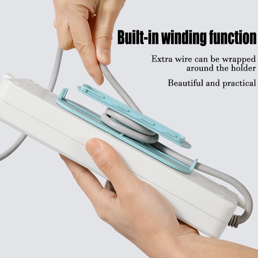 Wall Mounted Socket Extension Sticker Self Adhesive Power Strip Fixator ...