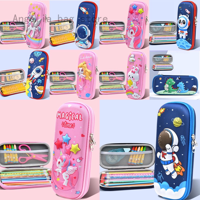 3D EVA Dinosaur Pencil Case Hardtop Unicorn Pencil Holder Box Kids ...