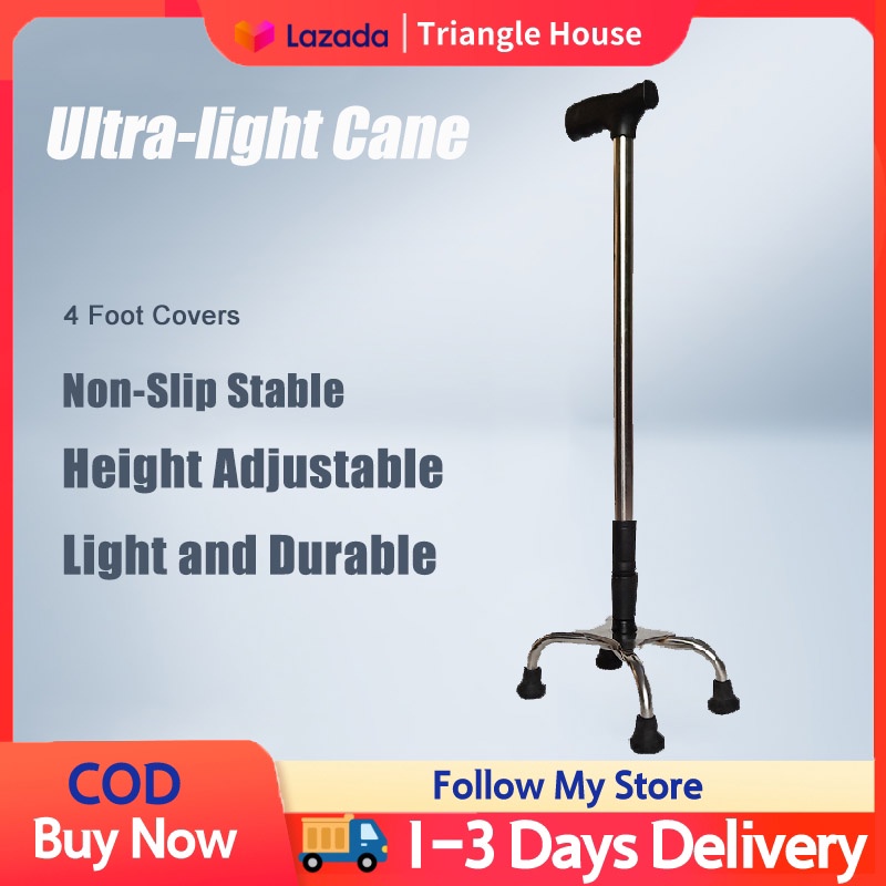 Quad Cane Adult Heavy Duty Tungkod Quadcane Stainless steel Trusty Cane ...