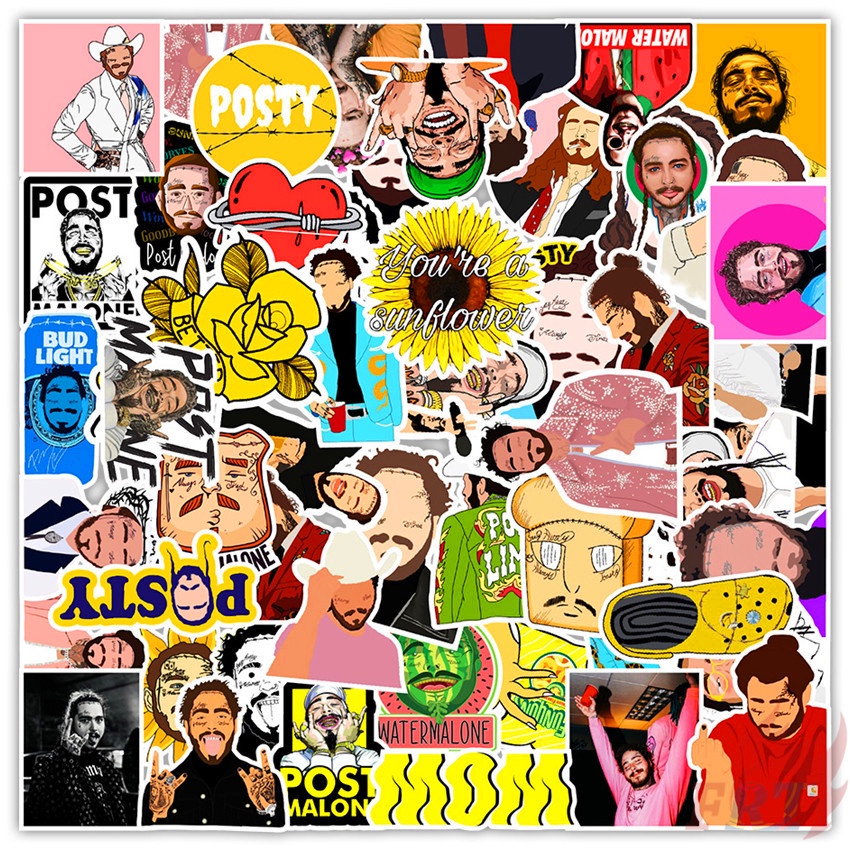 Post Malone Series 03 - POP Singer Austin Richard Post Stickers 50Pcs ...