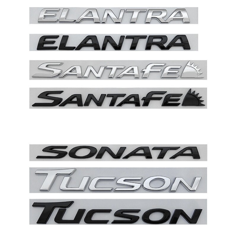 For Hyundai Elantra Santafe TUCSON Sonata letter logo sticker Rear ...