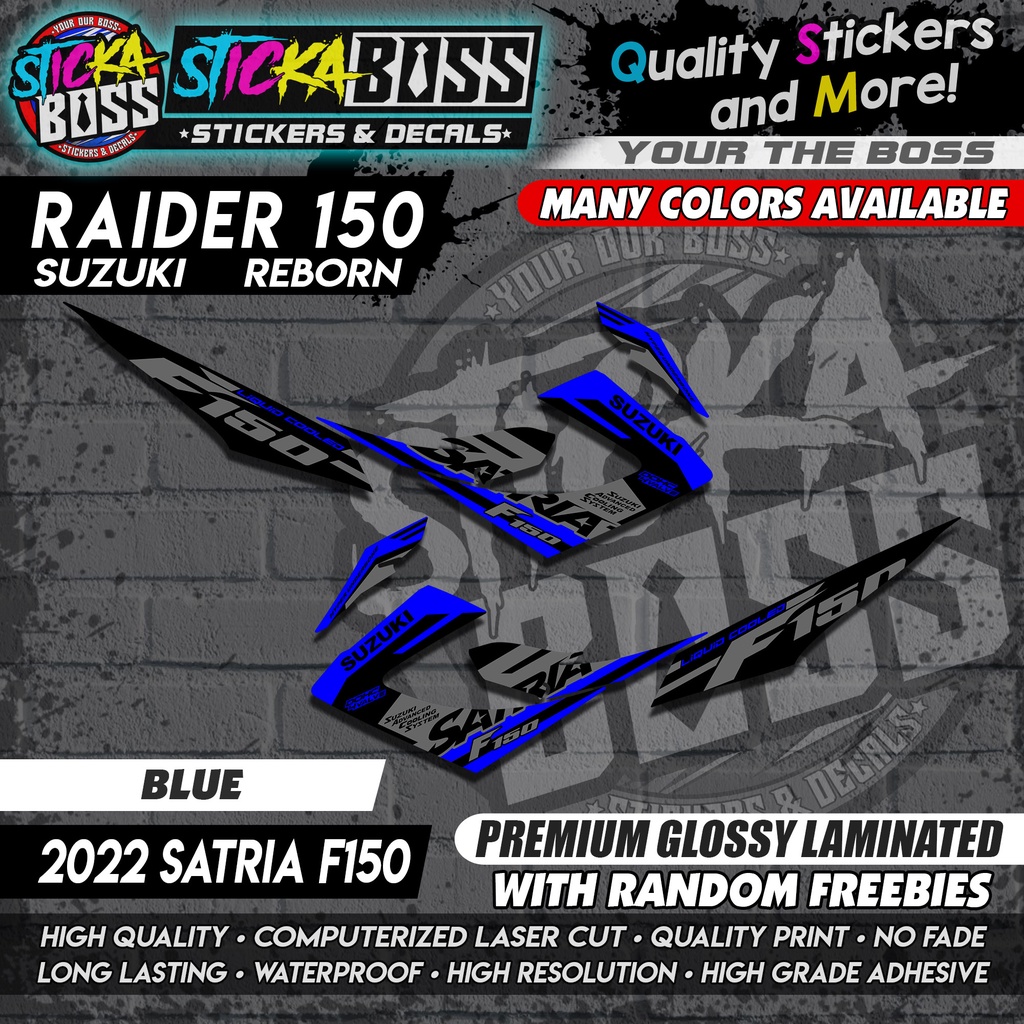 Suzuki Raider 150 Reborn Stock Decals BLUE ( 2022 Satria F150 )【WITH ...