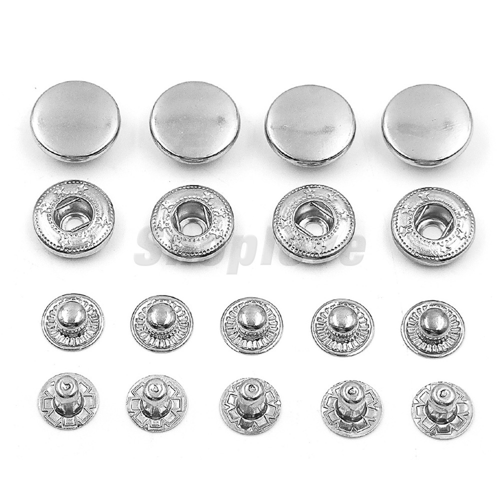 25Sets Snap Fasteners Metal Snaps Press Button Studs For Sewing Clothes ...