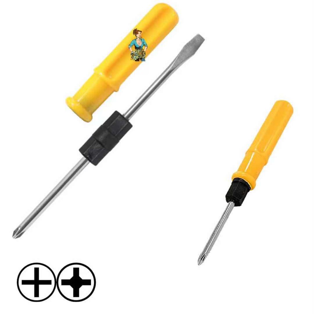 Two way reversable slotted screw driver phillips heads/flat heads ...