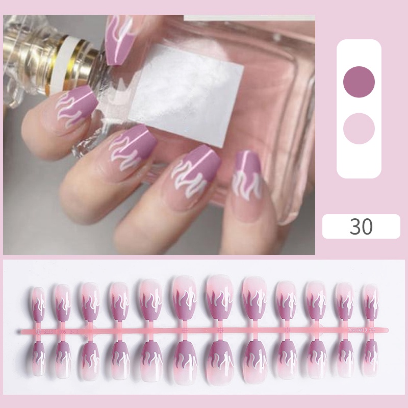 Born Pretty Ballet Press On Fake Nail Tips Set With Design Detachable ...