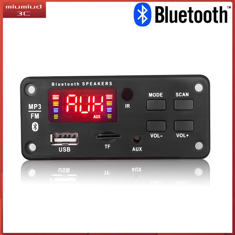 12V MP3 WMA Decoder Board Wireless Bluetooth 5.0 Big Color Screen MP3 ...