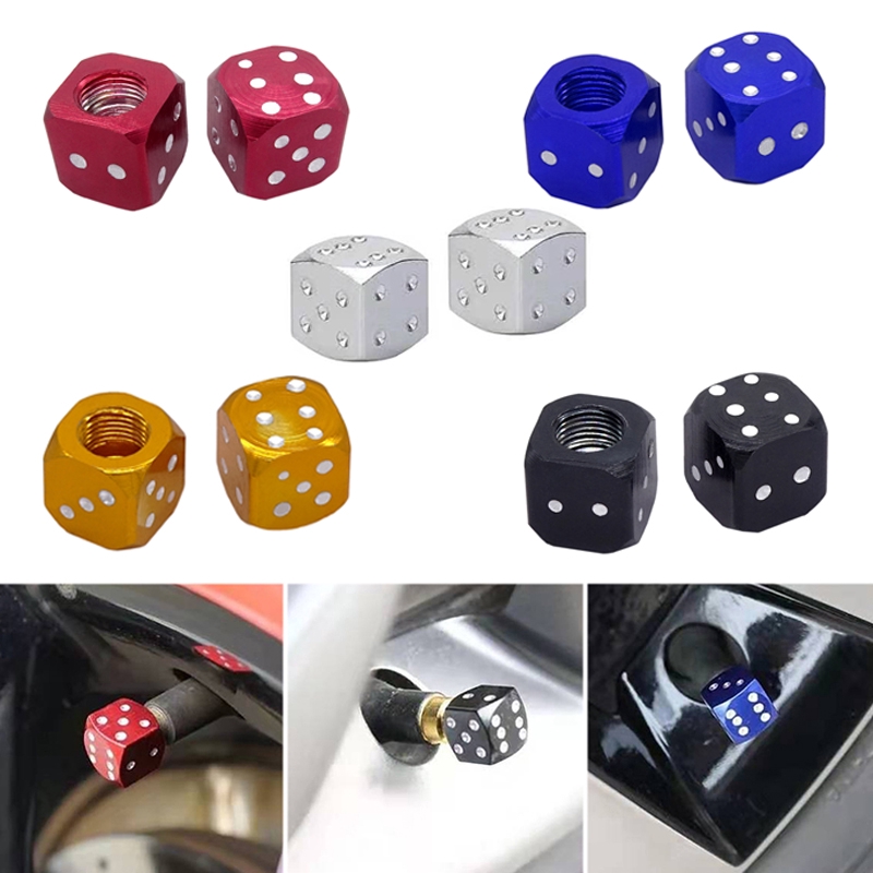 1Pair Aluminum Dice Valve Caps High Quality Tire Air Valve Stem Caps ...