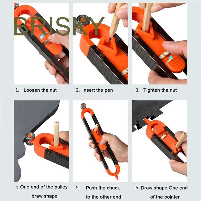 BRISKY Profile Scribing Ruler Contour Gauge with Lock - Precise Scribe ...
