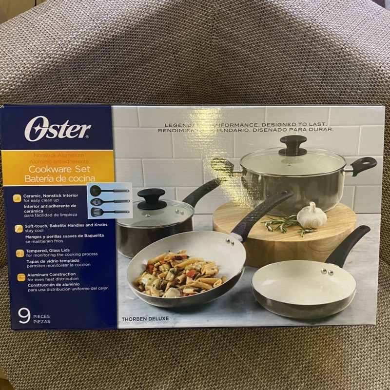 USA Oster Ceramic Cookware Set NON STICK 9pcs | Shopee Philippines