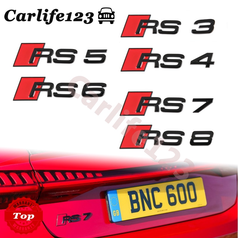 Audi RS Series Car Rear Trunk Stickers RS3 RS4 RS5 RS6 RS7 RS8 Emblem ...
