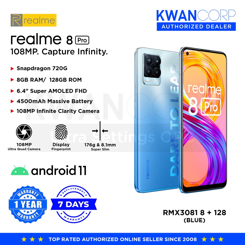 REALME 8 PRO RMX3081 Snapdragon 720G 8GB 128GB | KWANCORP | Shopee ...